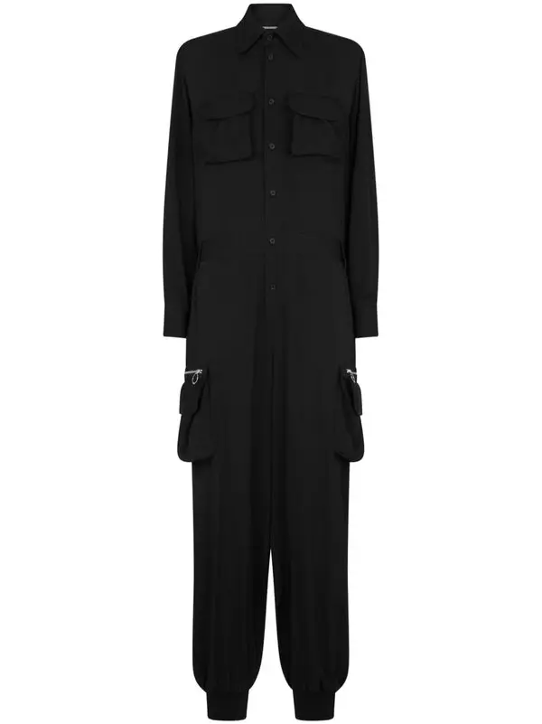 Dsquared2 Wide-leg Cargo Jumpsuit - Black