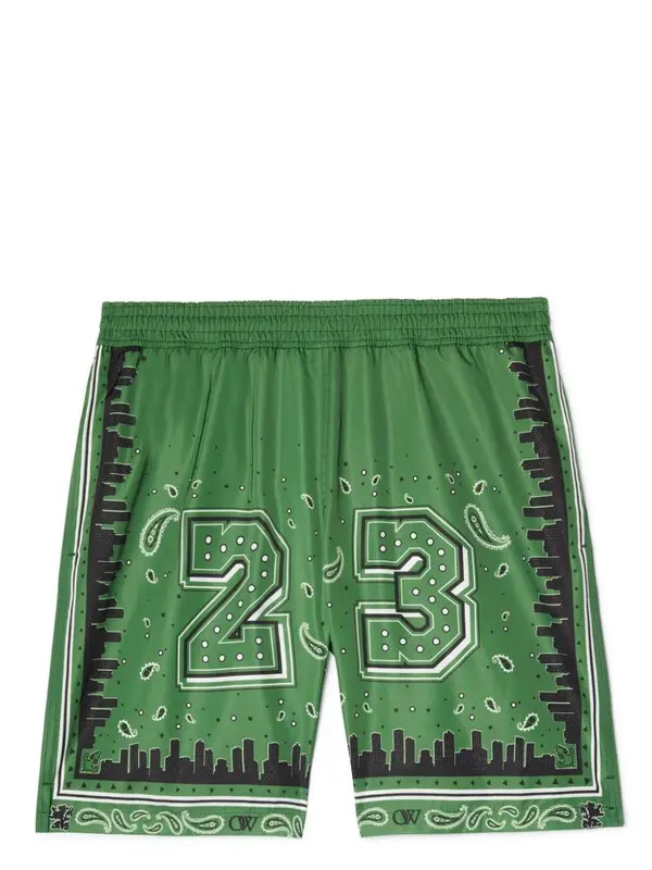 Off-White Bandana-print Swim Shorts - Green