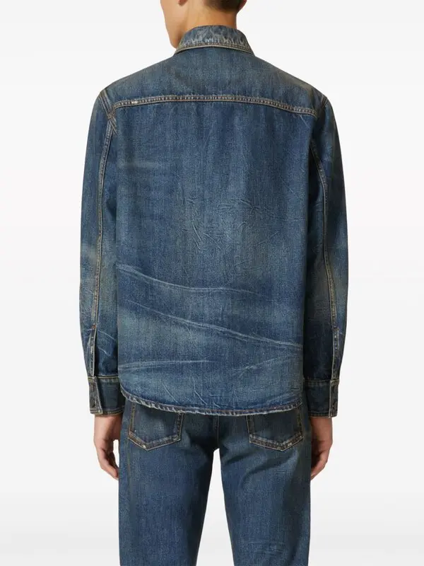 Valentino Garavani V-detail Denim Shirt - Blue