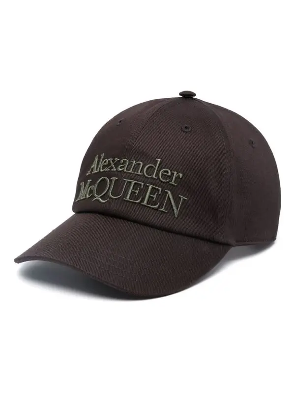 Alexander McQueen Embroidered-logo Cotton Cap - Black