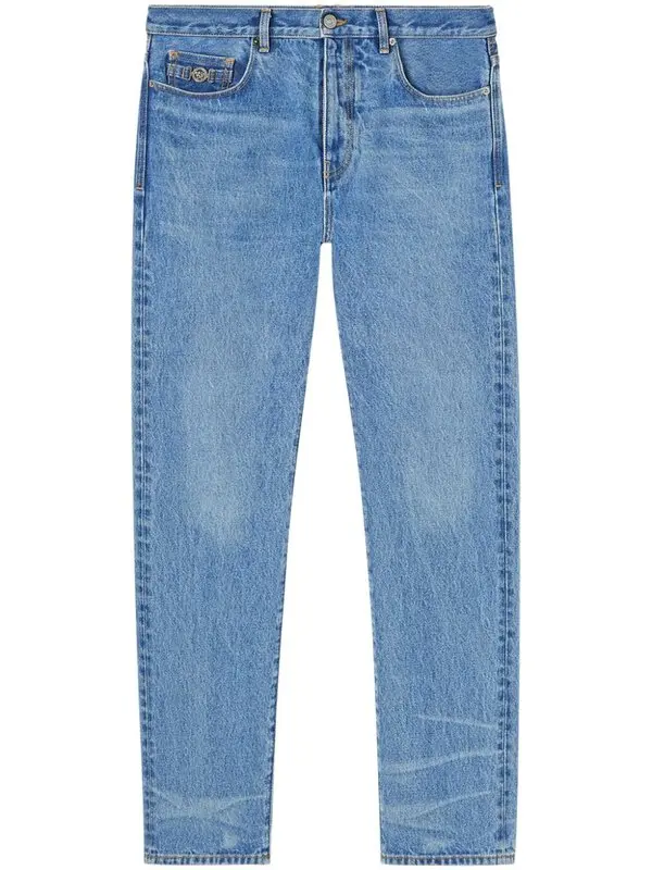 Versace Medusa Biggie Straight-leg Jeans - Blue