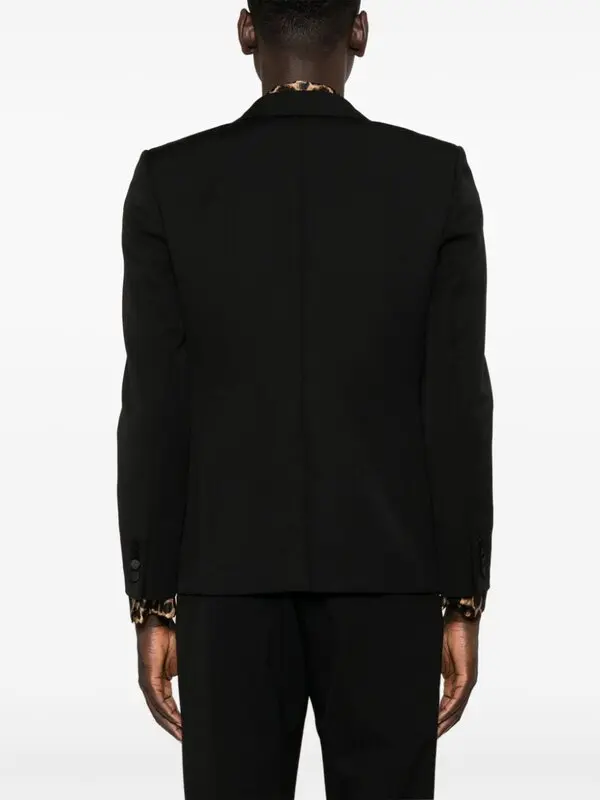 Saint Laurent Tuxedo Jacket In Grain De Poudre - Black