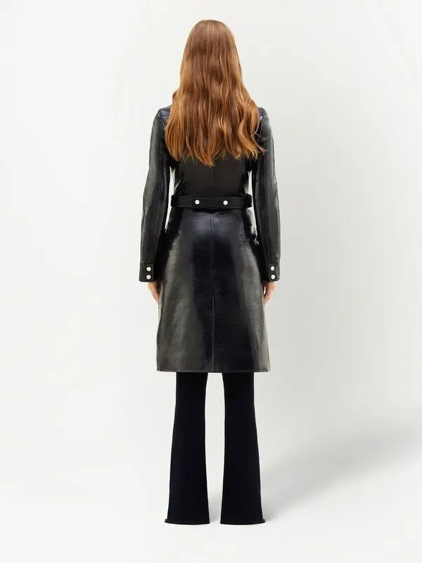 COURREGES Logo-patch Trench Coat - Black