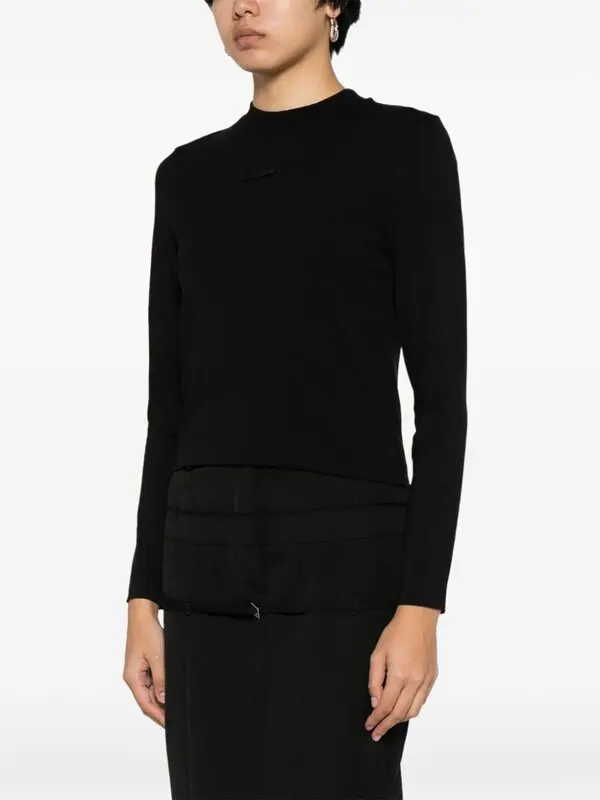 Jacquemus Le T-shirt Gros Grain Top - Black