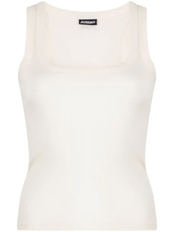 Jacquemus Gros Grain Cotton Tank Top - Neutrals