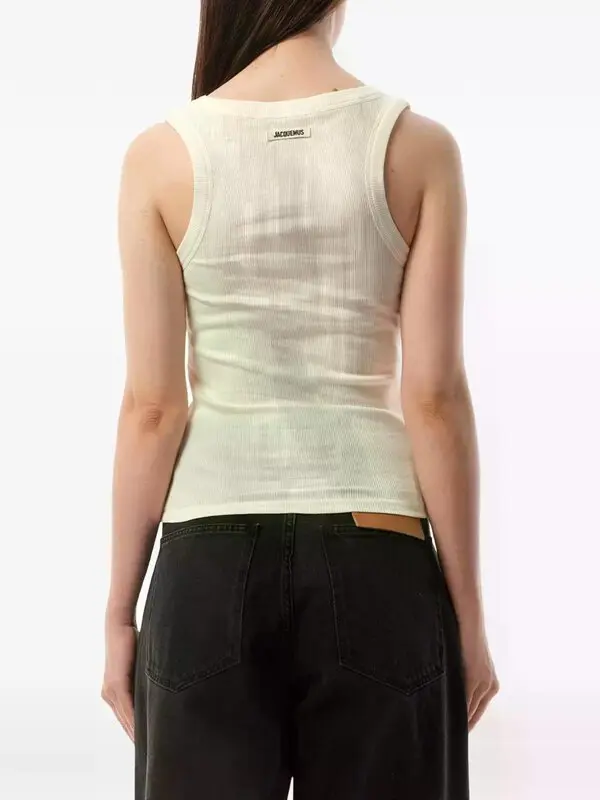 Jacquemus Gros Grain Cotton Tank Top - Neutrals