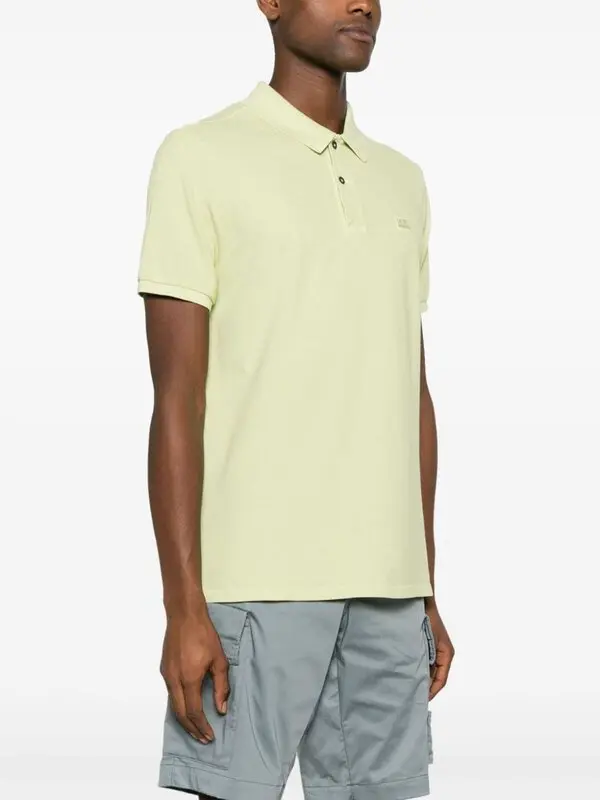 C.P. COMPANY Logo-patch Piqué Polo Shirt - Green