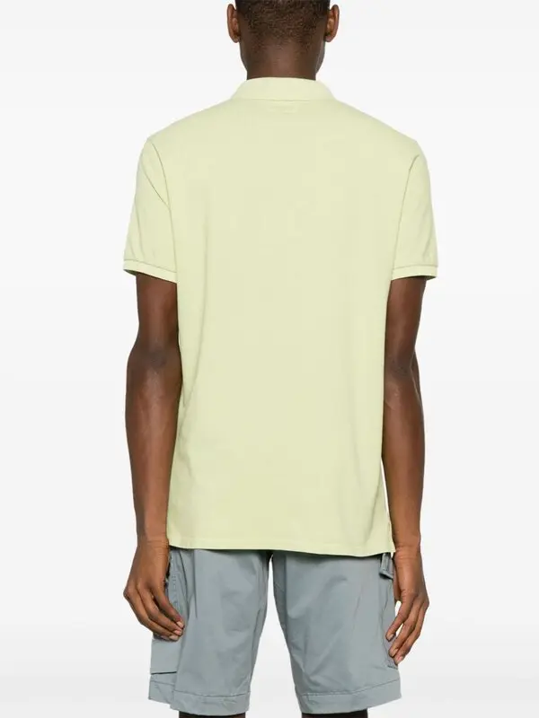 C.P. COMPANY Logo-patch Piqué Polo Shirt - Green