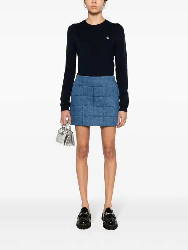 Gucci Quilted Denim Miniskirt
