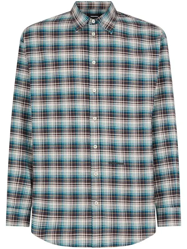 Dsquared2 Plaid-check Pattern Cotton Shirt