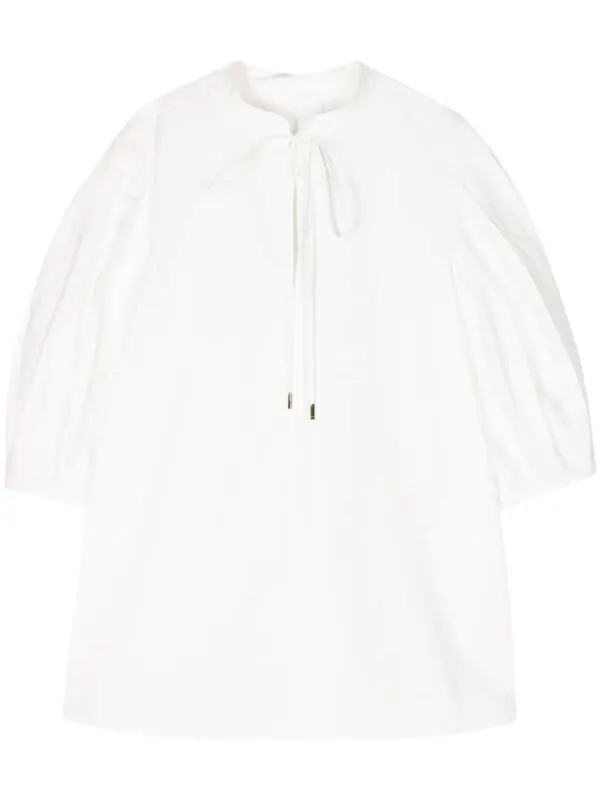Chloé Balloon-sleeve Cotton Blouse - White