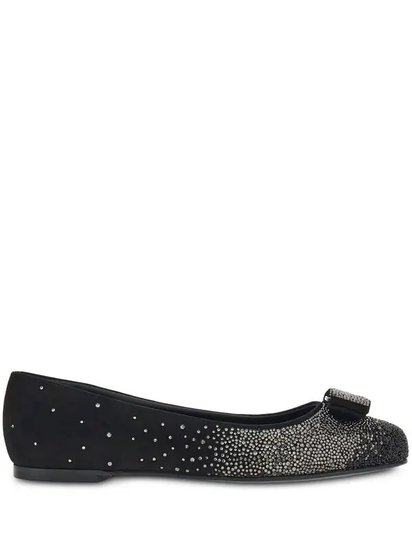 FERRAGAMO Vara Bow Ballerina Shoes - Black
