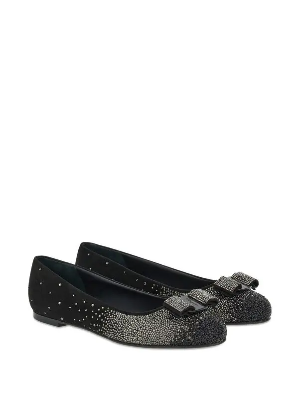 FERRAGAMO Vara Bow Ballerina Shoes - Black