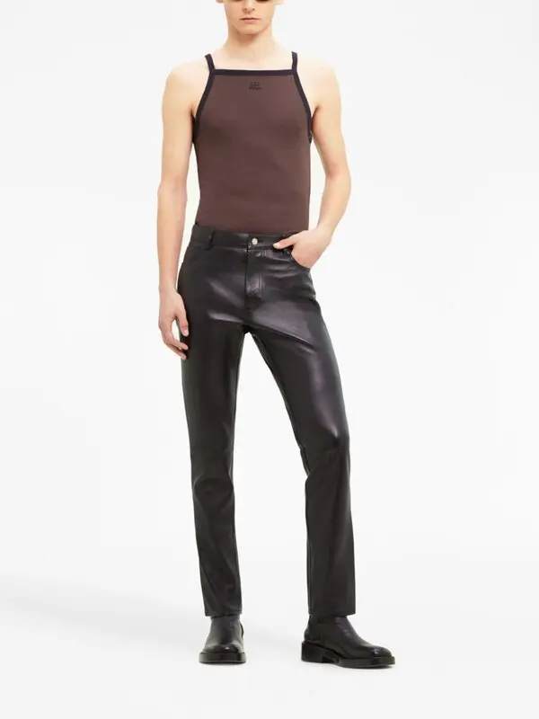 COURREGES Leather Straight-leg Trousers