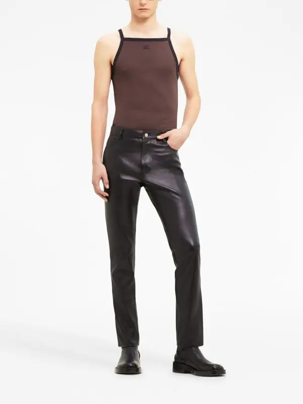 COURREGES Leather Straight-leg Trousers