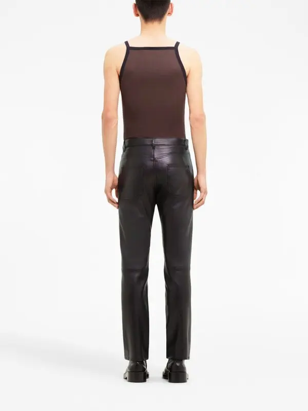 COURREGES Leather Straight-leg Trousers