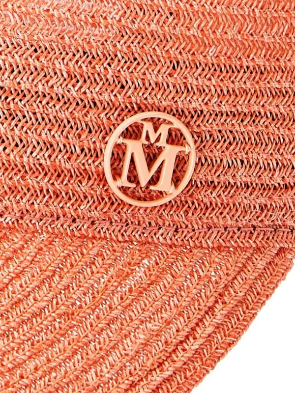 MAISON MICHEL Tiger Interwoven Cap - Orange
