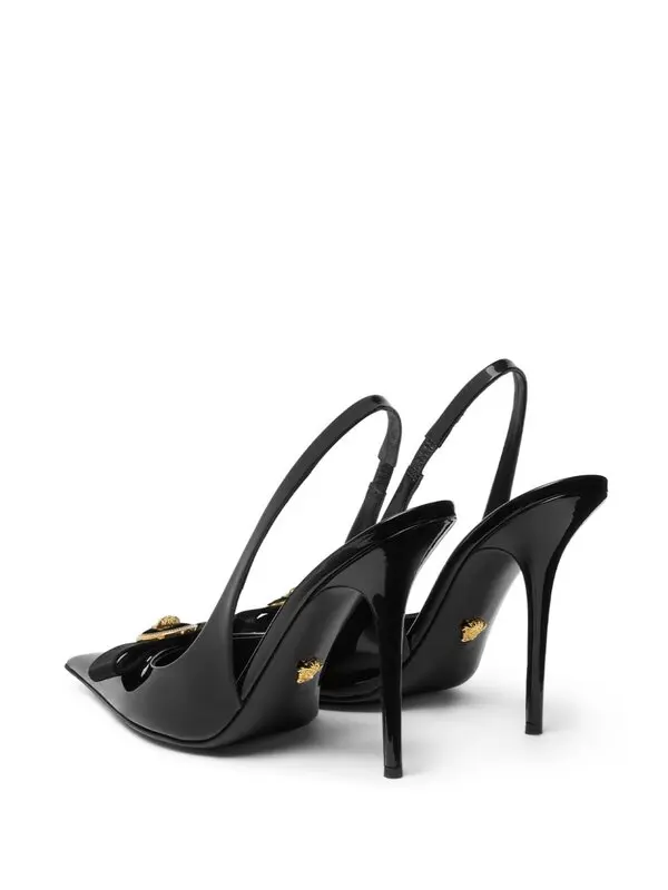 Versace 110mm Leather Pumps - Black
