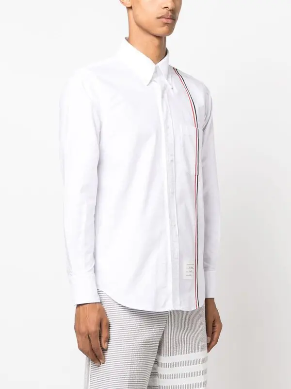 Thom Browne Rwb Stripe Cotton Shirt