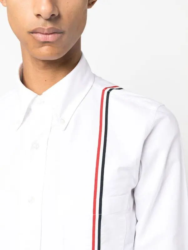 Thom Browne Rwb Stripe Cotton Shirt