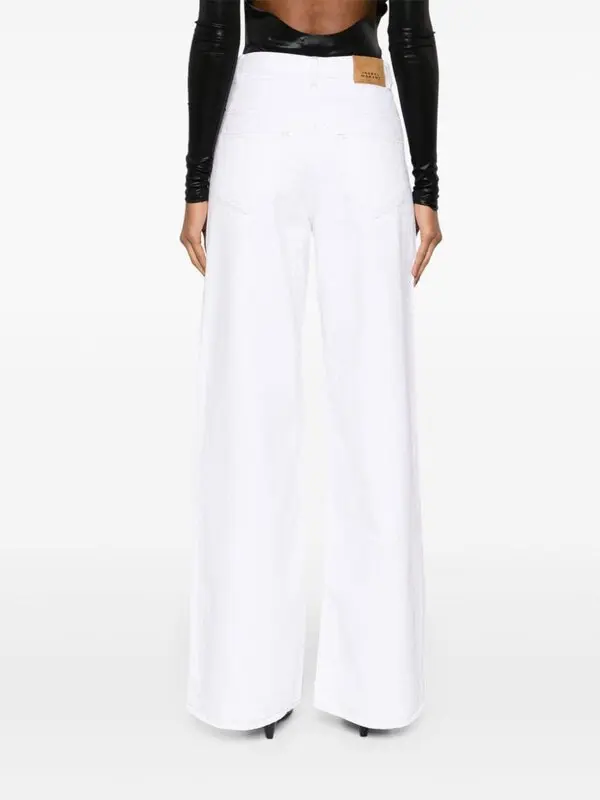 Isabel Marant Étoile High-rise Wide-leg Jeans - White
