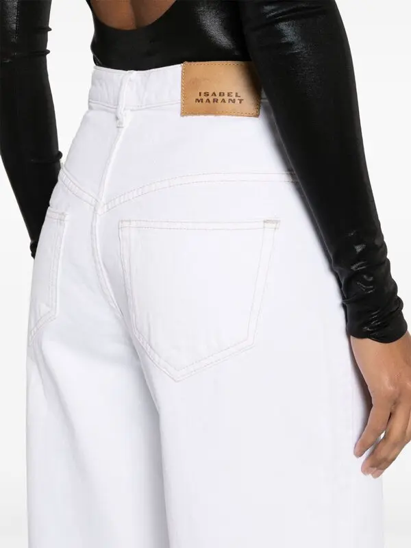 Isabel Marant Étoile High-rise Wide-leg Jeans - White