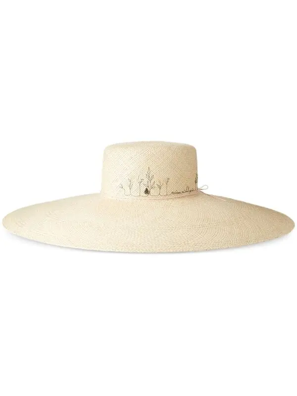 MAISON MICHEL Josephine Sun Hat - Neutrals