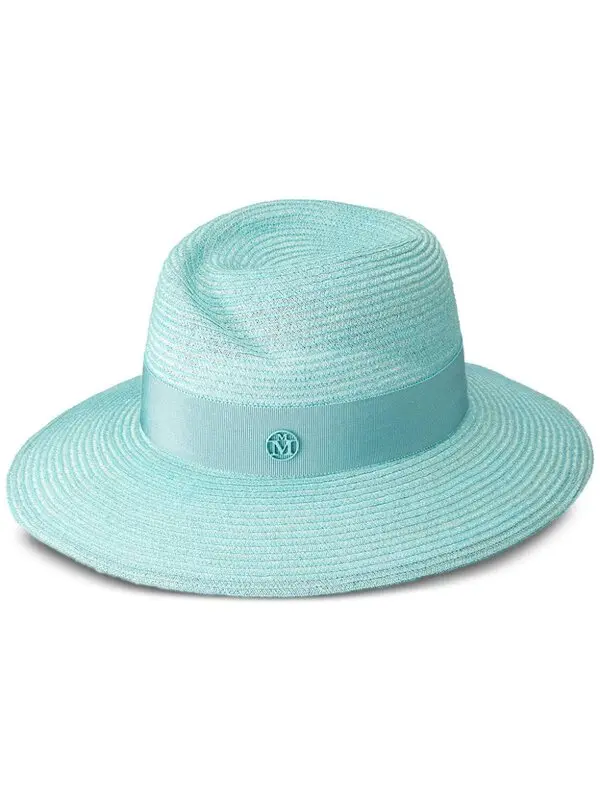 MAISON MICHEL Virginie Straw Fedora - Blue