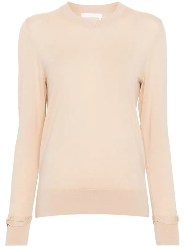 Chloé Long-sleeve Wool Jumper - Neutrals