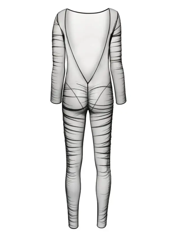 MAISON CLOSE Nuit Fauve Naked-back Long-sleeves Jumpsuit