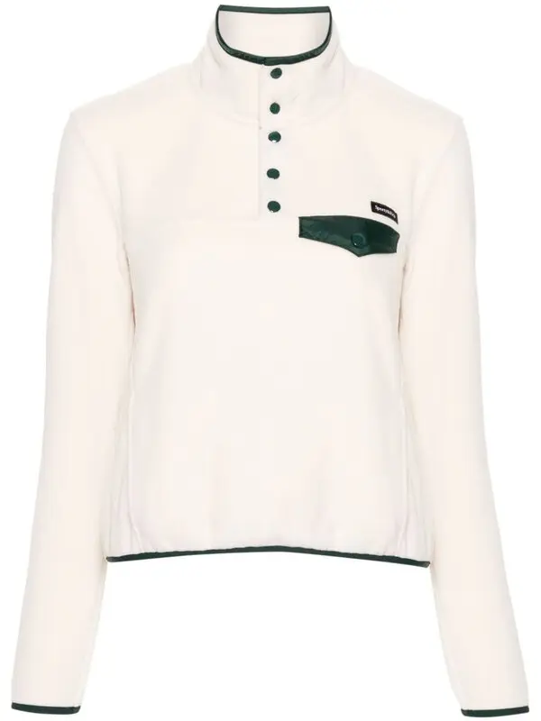 SPORTY & RICH Logo-patch Fleece Top - Neutrals