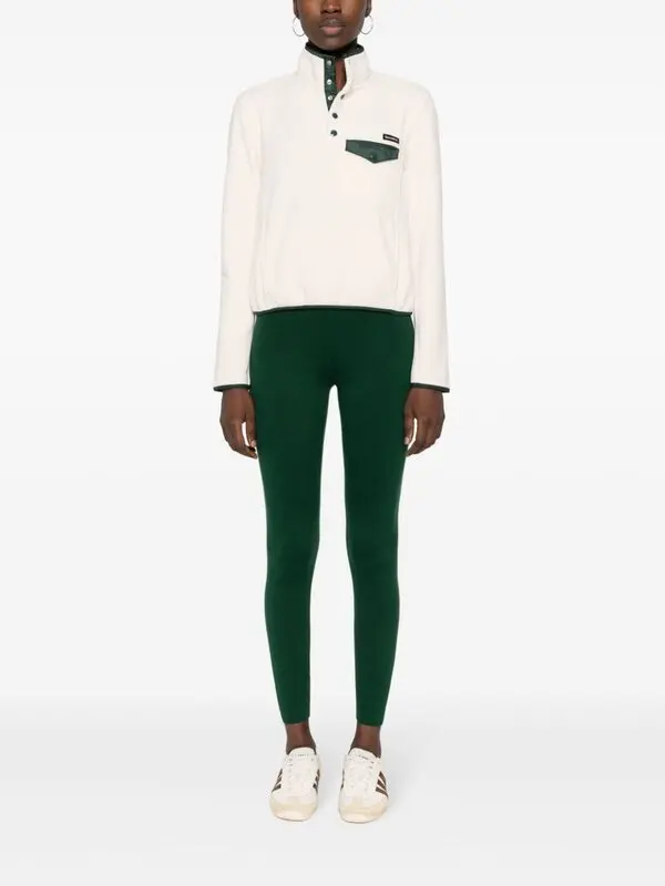 SPORTY & RICH Logo-patch Fleece Top - Neutrals