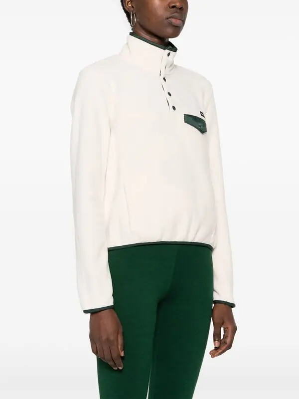 SPORTY & RICH Logo-patch Fleece Top - Neutrals