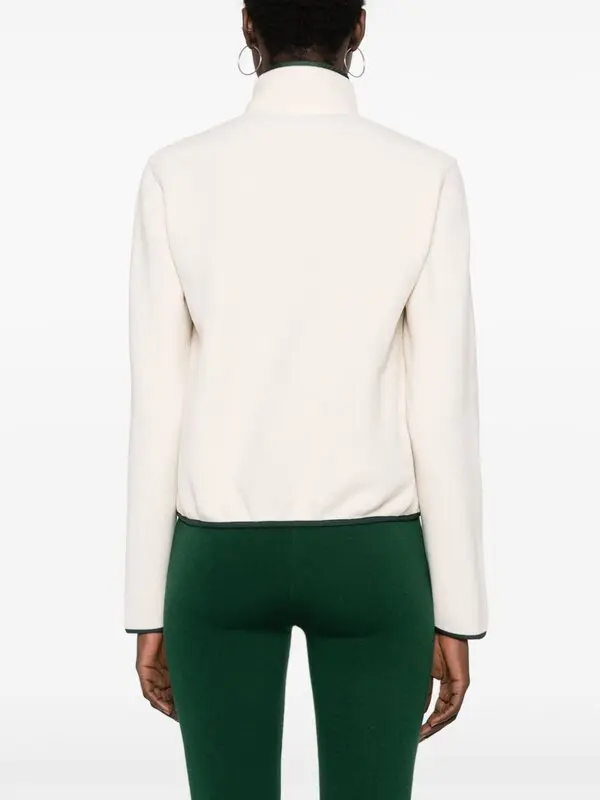 SPORTY & RICH Logo-patch Fleece Top - Neutrals