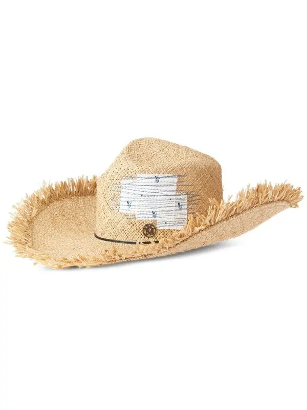 MAISON MICHEL Clint Raffia Sun Hat - Neutrals