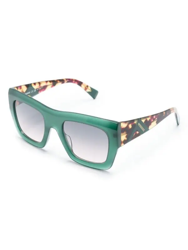 Missoni Tortoiseshell-Arms Square-Frame Sunglasses In Green  display picture 1