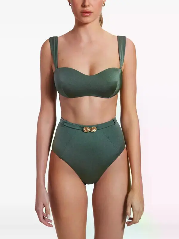 NOIRE SWIMWEAR Seashell-charm Bikini Set - Green