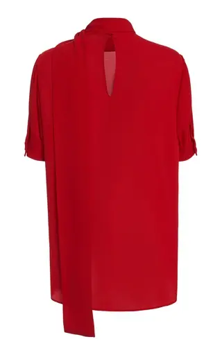 Valentino Garavani High Neck Silk Georgette Top