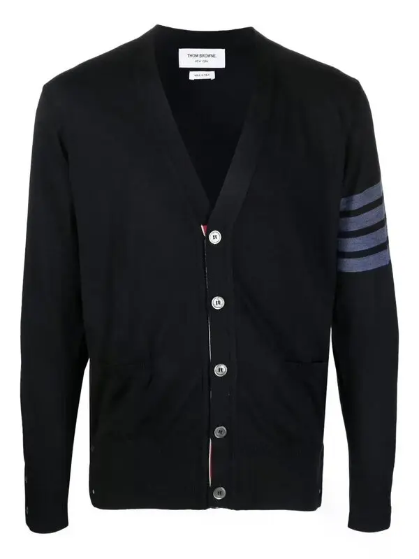 Thom Browne 4-bar V-neck Cardigan - Blue