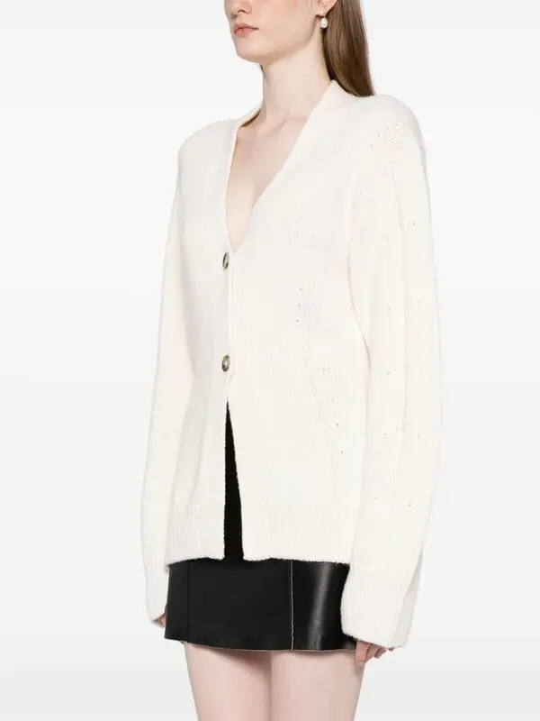Helmut Lang V-neck Tailored Cardigan - White