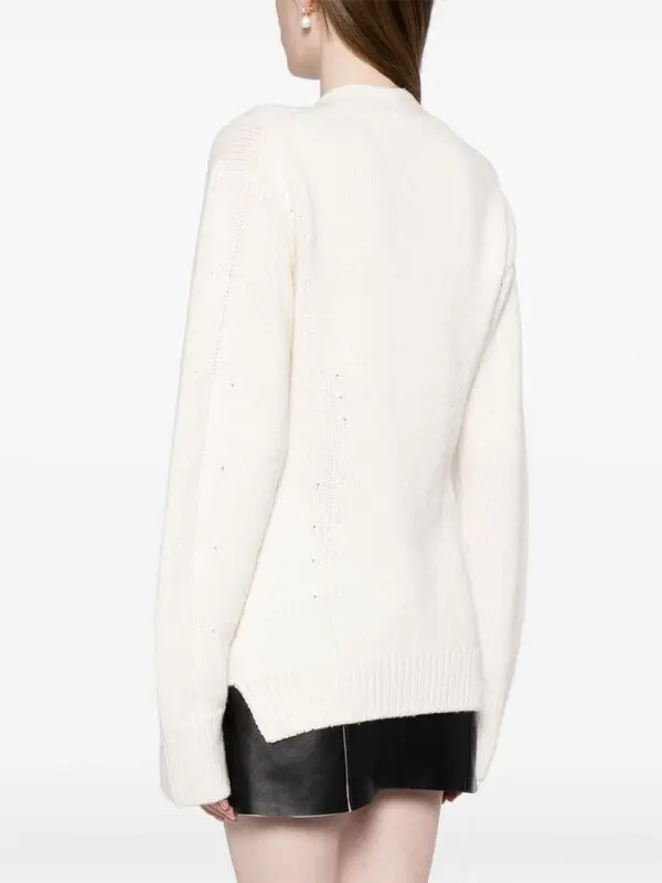 Helmut Lang V-neck Tailored Cardigan - White