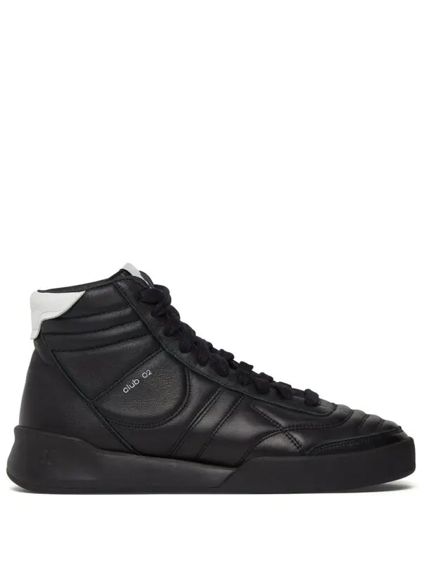 COURREGES Mid Club 02 Leather Sneakers - Black