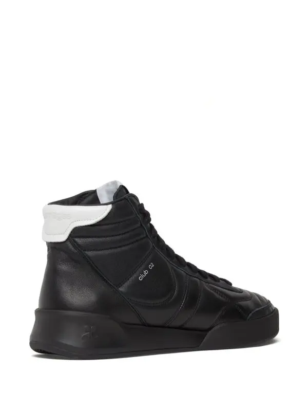 COURREGES Mid Club 02 Leather Sneakers - Black