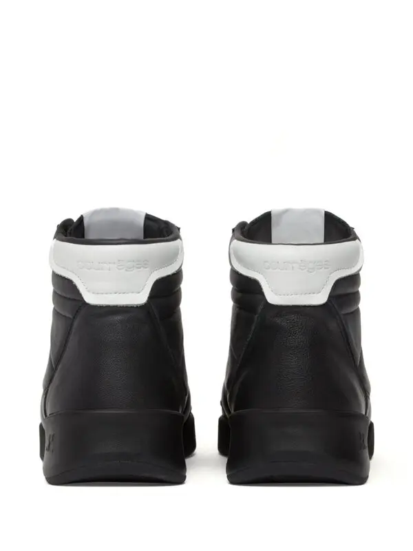COURREGES Mid Club 02 Leather Sneakers - Black