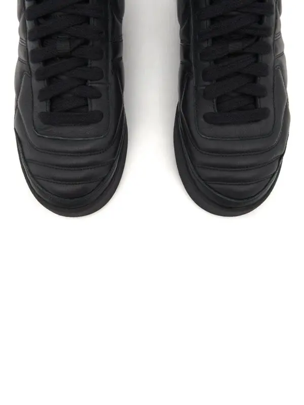 COURREGES Mid Club 02 Leather Sneakers - Black