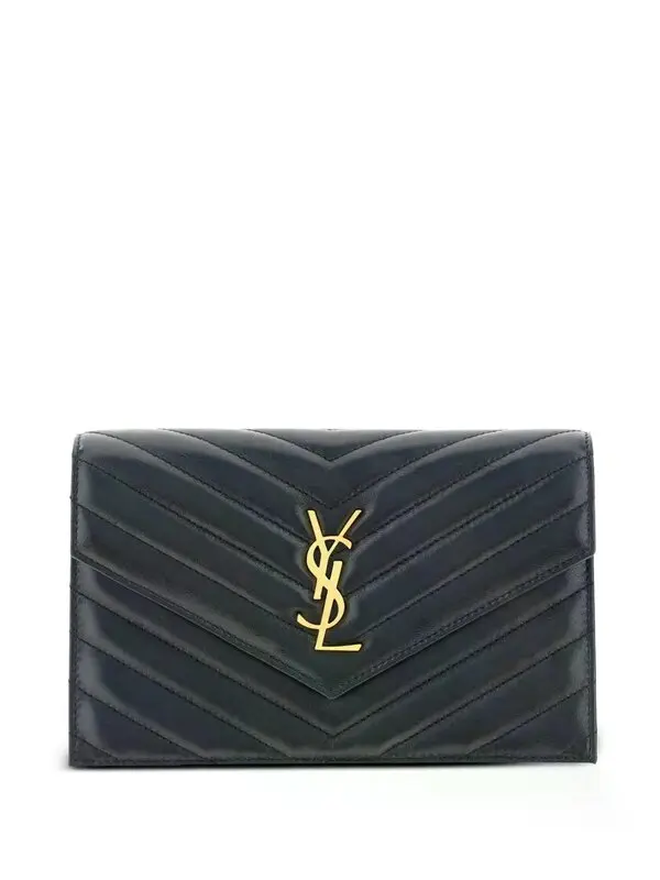 Saint Laurent Envelope Chain Wallet - Black