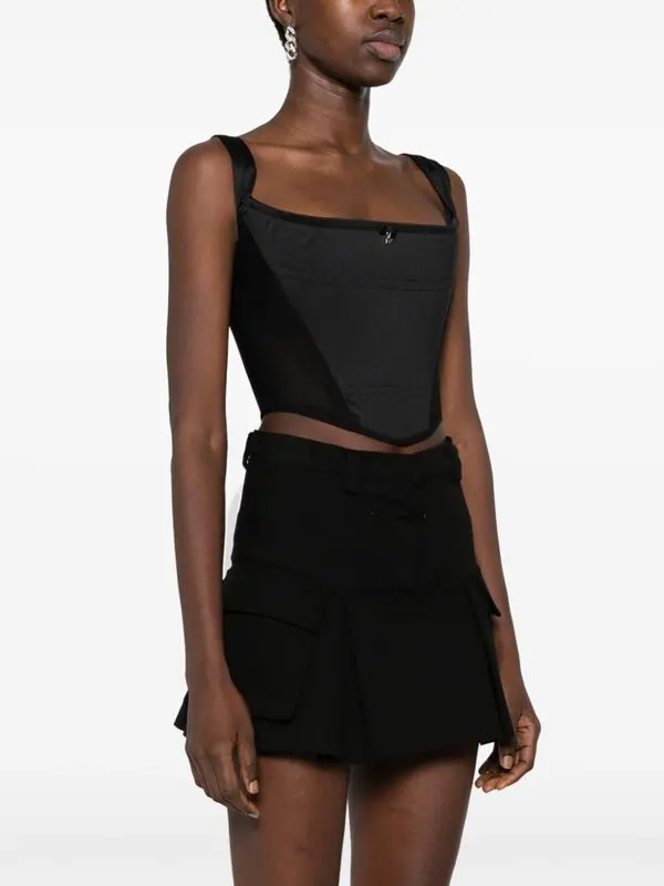 Dsquared2 Mesh-paneled Corset Top