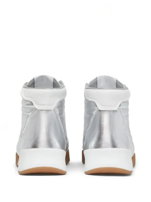 COURREGES Mid Club 02 Leather Sneakers - Silver