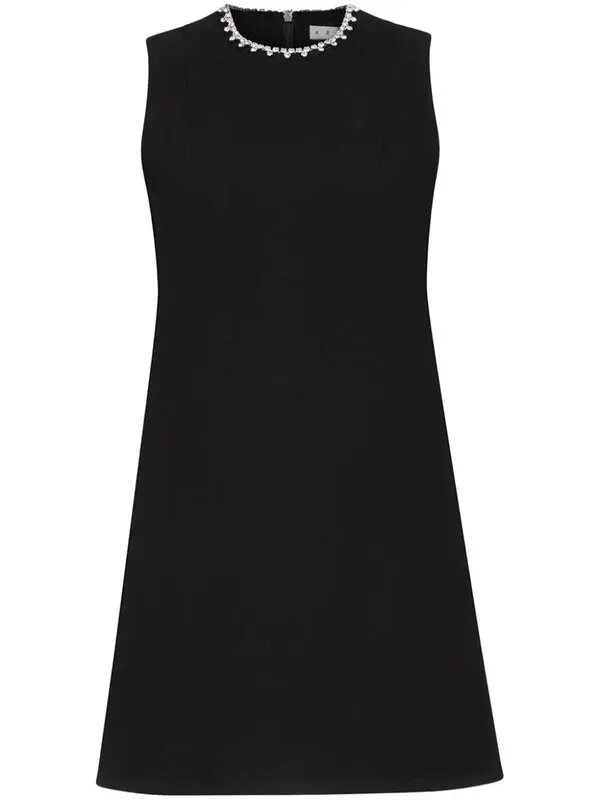 AREA Crystal-embellished Heart Mini Dress - Black