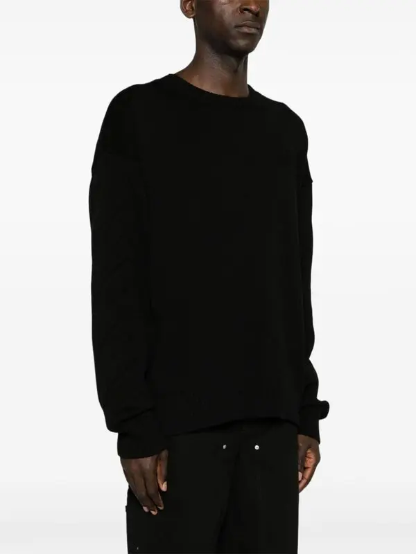 Off-White 3d Diag Ribbed-knit Jumper - Black